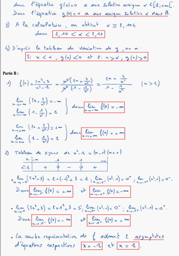 Exercices corrigés sur les limites de fonctions en terminale S Exercices corrigés sur les limites de fonctions en terminale S