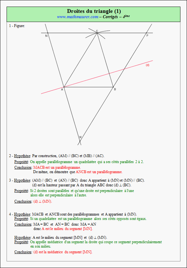 les triangles cm2 exercices